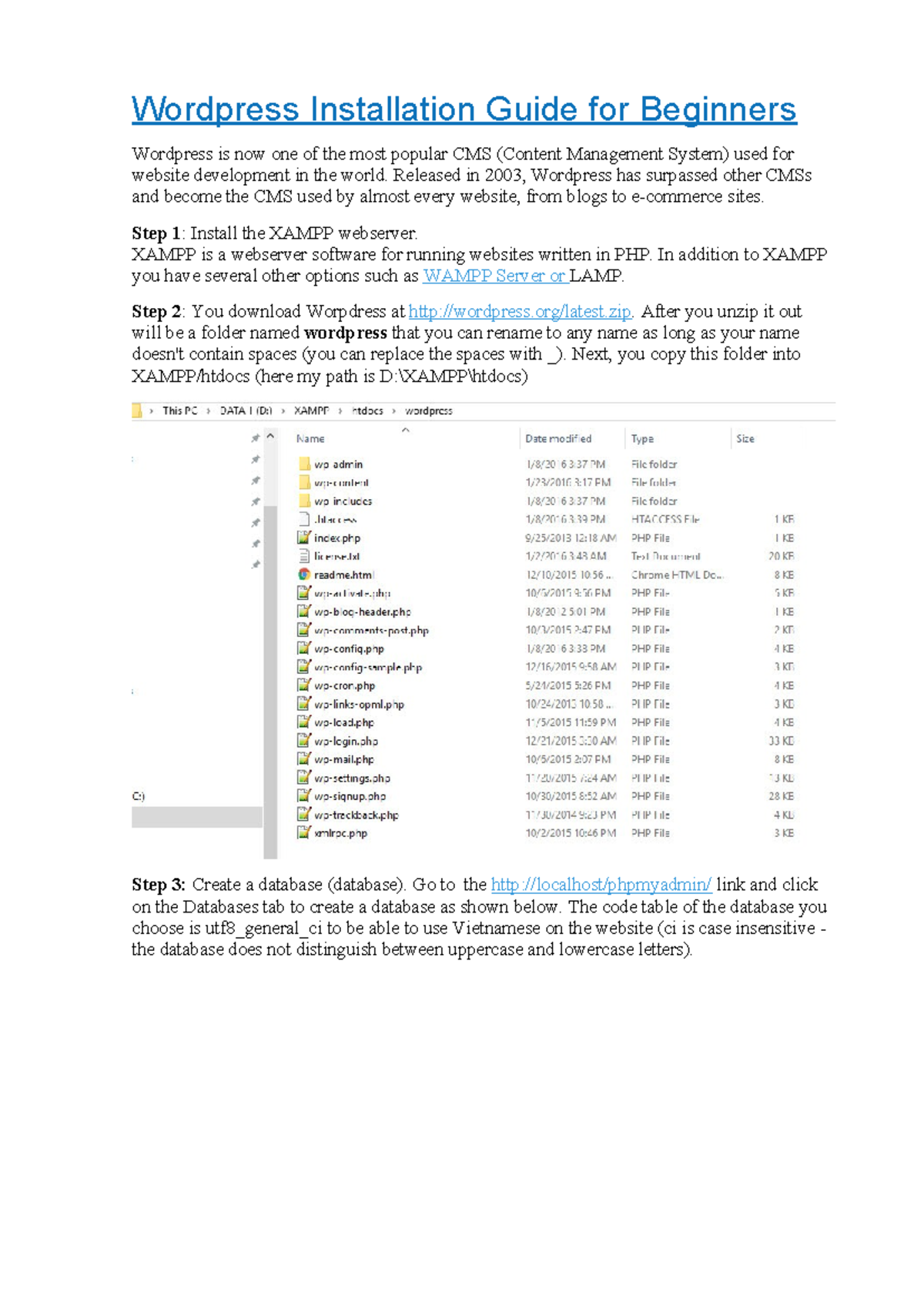 WordPress Installation Guide for Beginners: Step-by-Step Setup - Studocu
