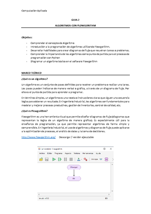 Guía 1 de computación aplicada - Ejercicios y algoritmos propuestos - Studocu