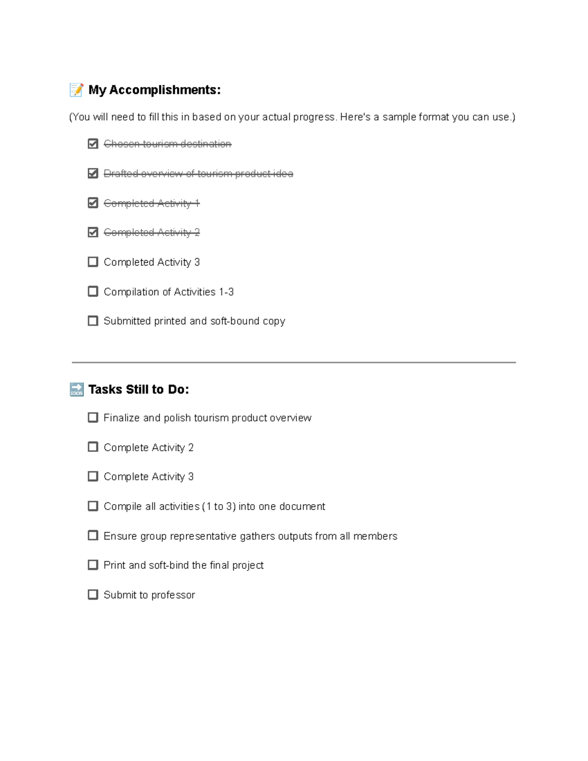 Irapan Individual seatwork - 📝 My Accomplishments: (You will need to ...
