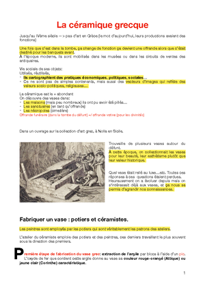 Fiche de revision art grec periode géométrique et archaique - Les ...