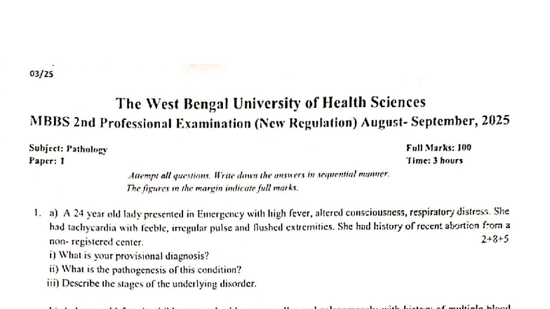 2nd Proff MBBS Exam Notes: Pathology & Microbiology, Aug-Sep 2025 - Studocu