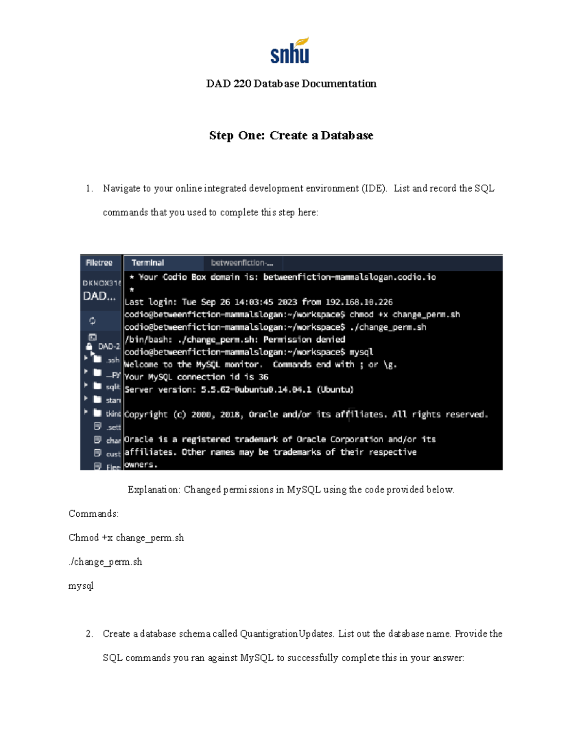 Knox DAD220 Module 6 Project 1 - DAD 220 Database Documentation Step ...