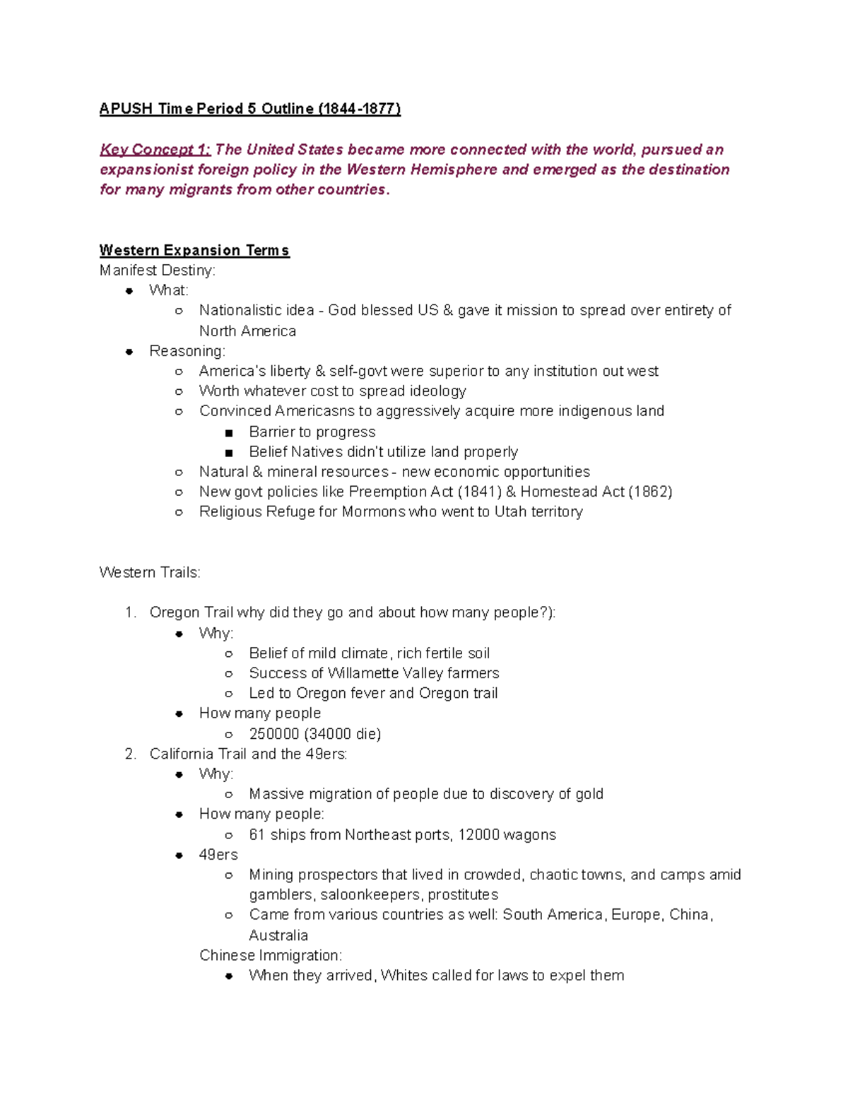 APUSH Notes: Period 5 Overview and Key Concepts - Studocu