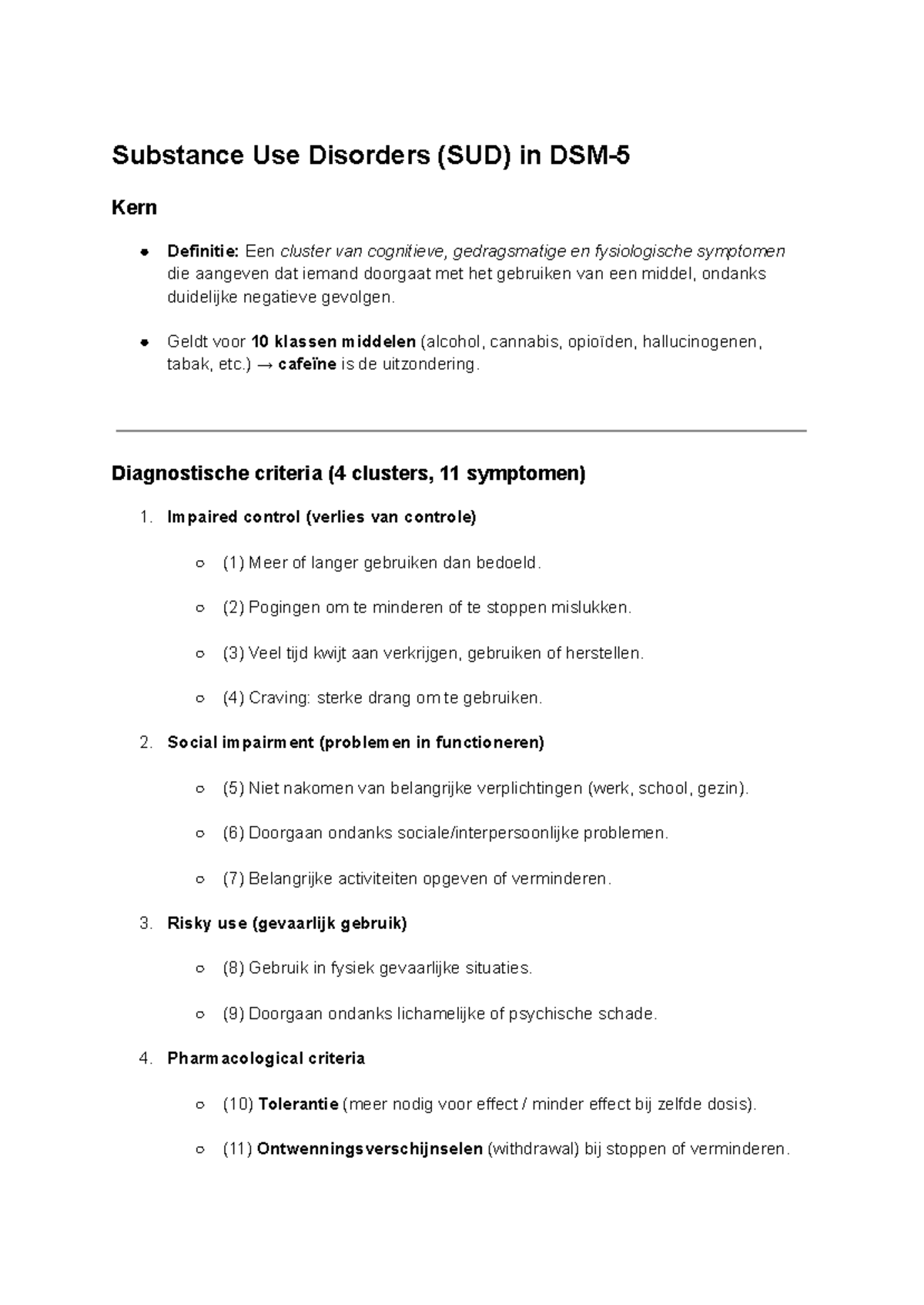 Substance Use Disorders (SUD) in DSM-5: Definitie en Diagnostische ...