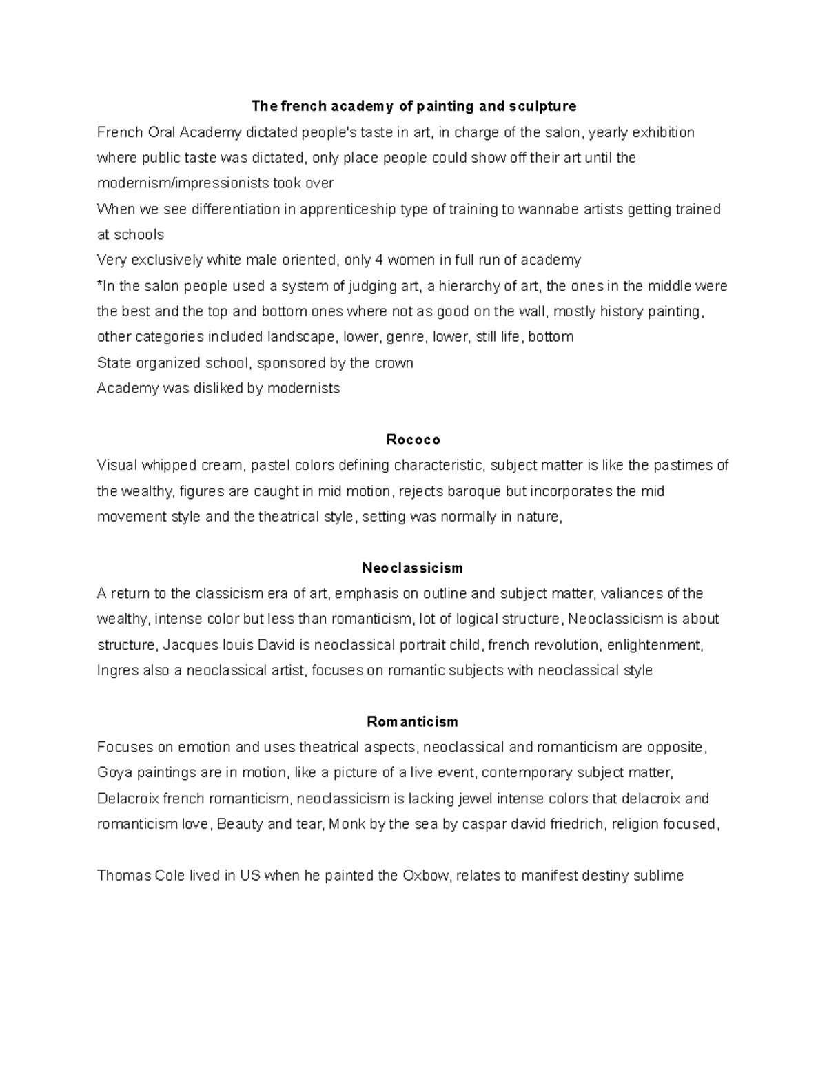 Art Exam 2 Notes - The french academy of painting and sculpture French ...