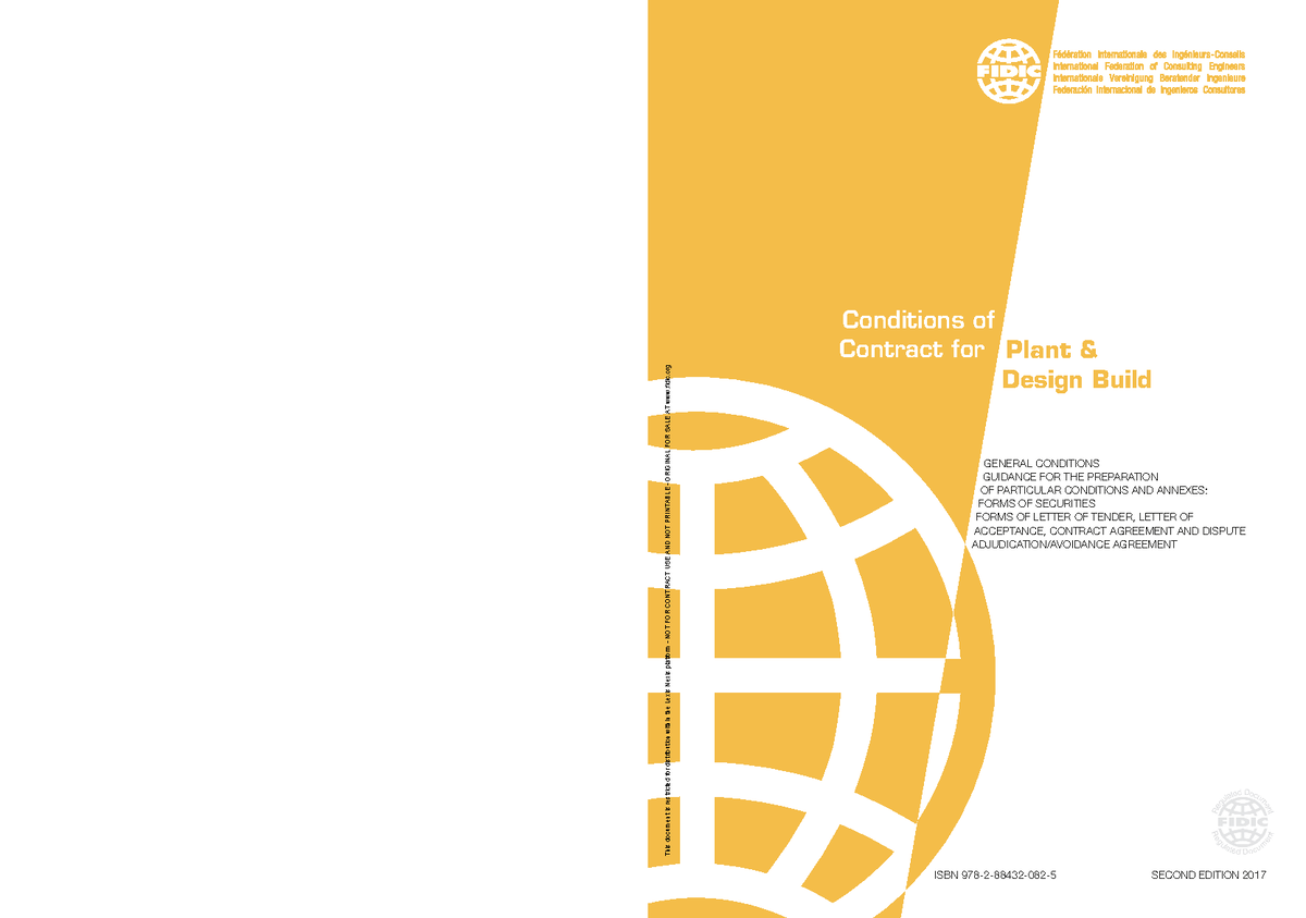 FIDIC Yellow Book 2017: Conditions of Contract for Plant Design Build ...