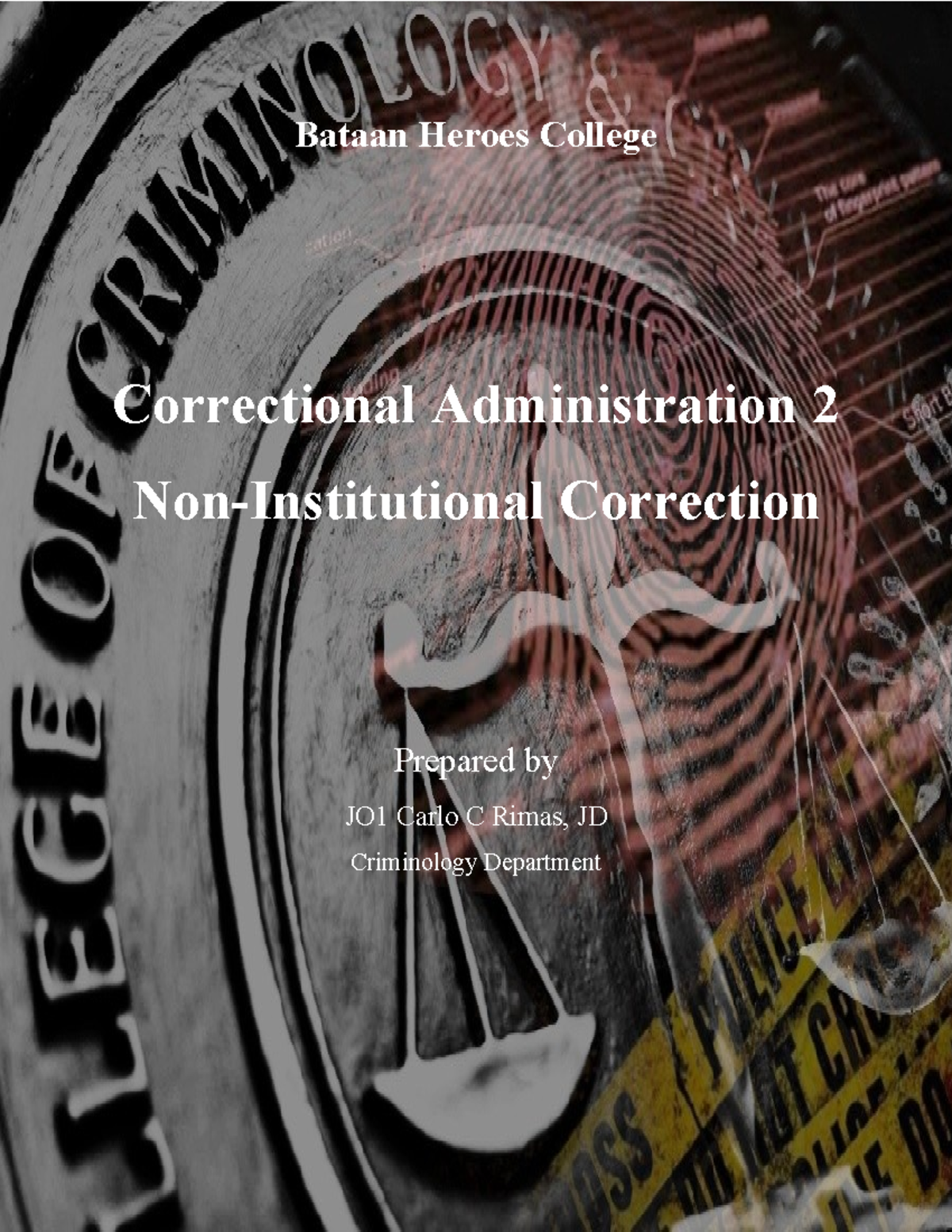 CA2 - Module 2: Overview of Non-Institutional Corrections - Studocu