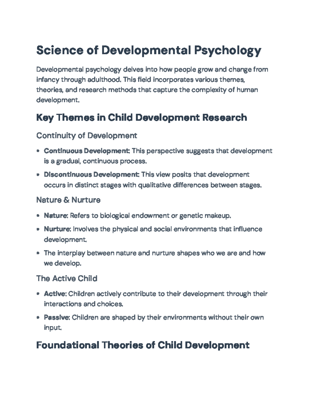 Developmental Psychology: Key Themes, Theories & Research Methods ...