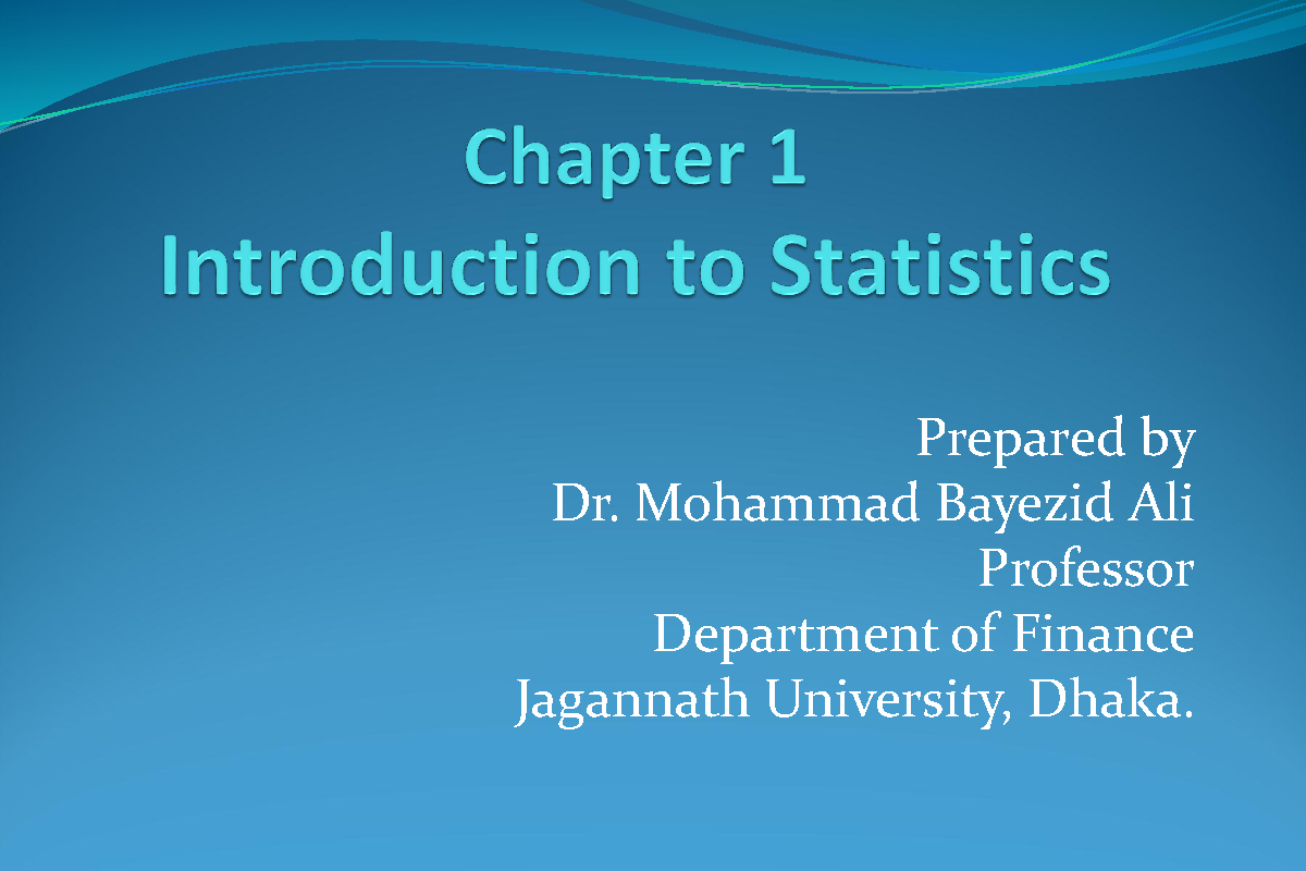 Chap 1 Introduction - Lecture note - Prepared by Dr. Mohammad Bayezid ...