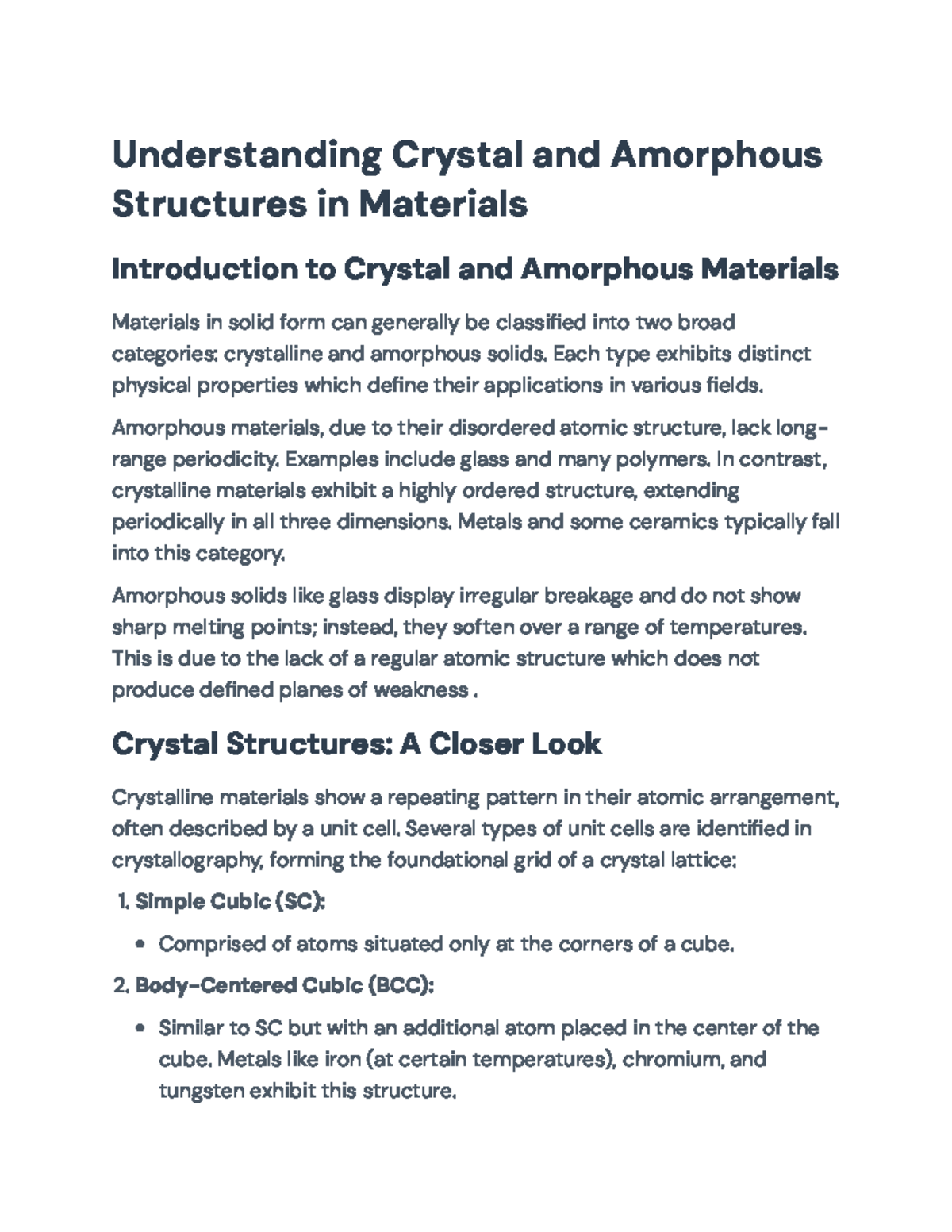Understanding Crystal and Amorphous Structures in Materials Science ...