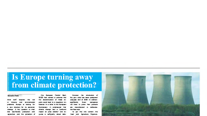 Is Europe Abandoning Climate Protection? Analyzing Recent Changes - Studocu