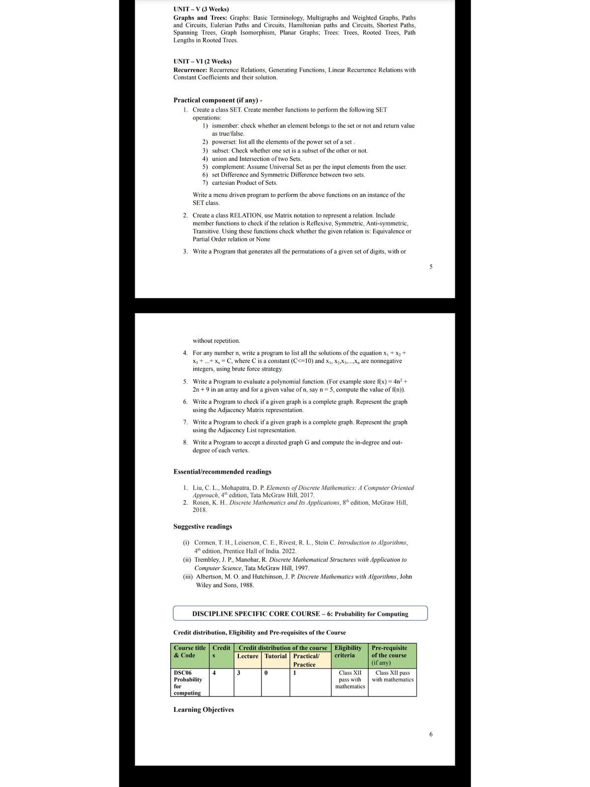 DSC06 Final Exam Notes: Graphs, Trees, and Recurrence Relations - Studocu