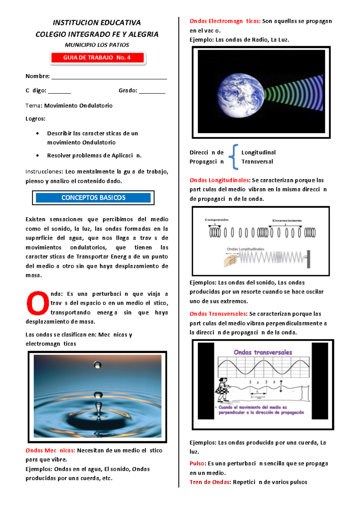 Guía de Trabajo Física 11 No. 4: Ondas Electromagnéticas y Movimiento ...