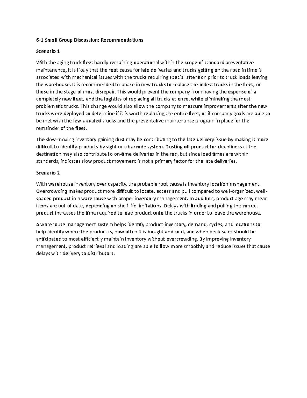 QSO-330 Module 6 Group Discussion - 6-1 Small Group Discussion ...