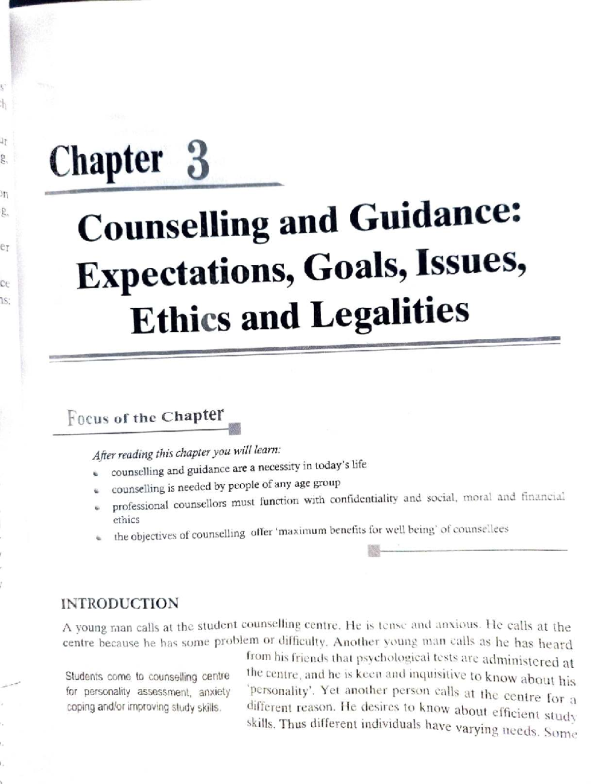 Chapter 3: Counselling and Guidance - Expectations, Goals, Issues ...