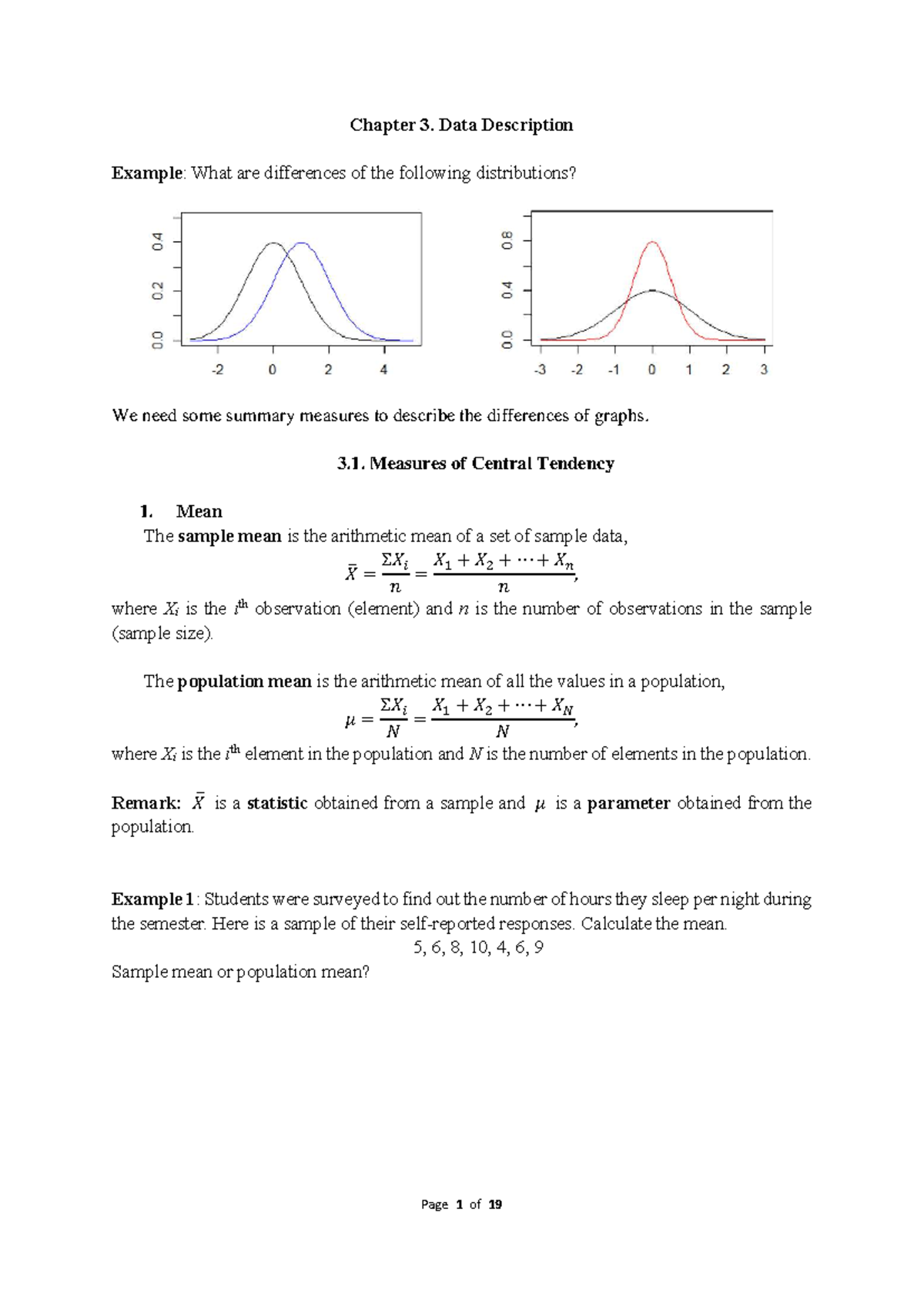 Statistics 101: Chapter 3 - Data Description & Measures Analysis - Studocu
