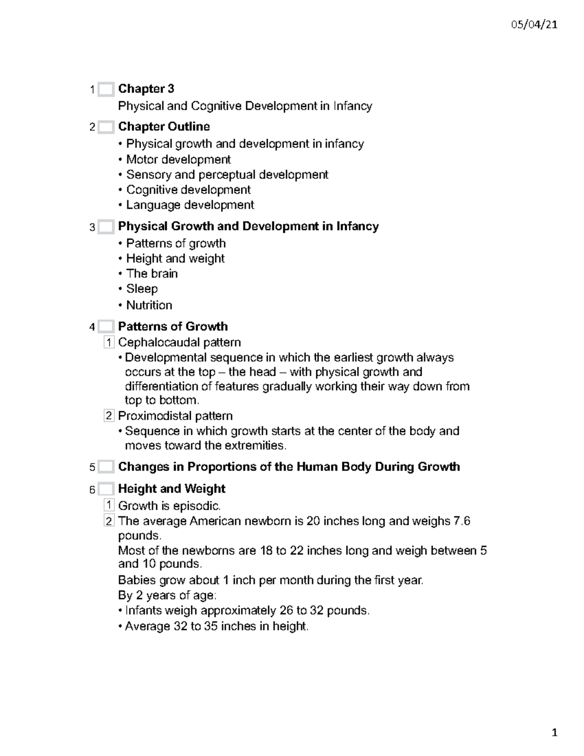 Chapter 3 - Infancy Development: Physical & Cognitive Growth Notes ...