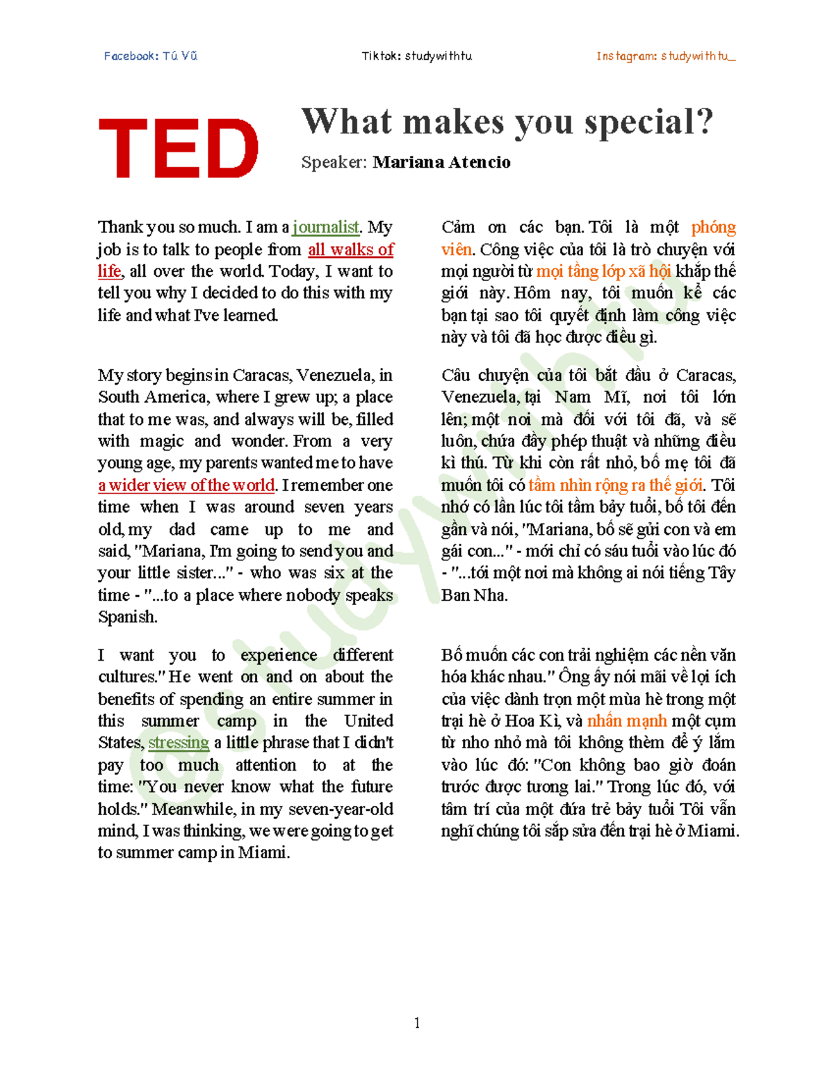 TED Talk: What Makes You Special? - A Reflection by Mariana Atencio ...