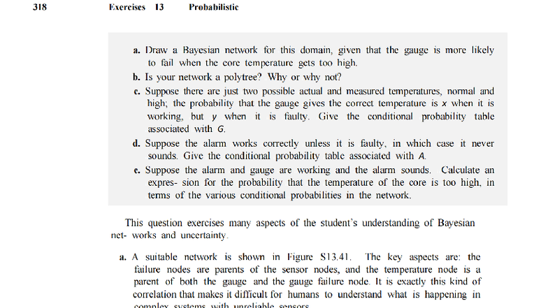 318 Solutions for Exercises on Bayesian Networks in AI 476 - Studocu