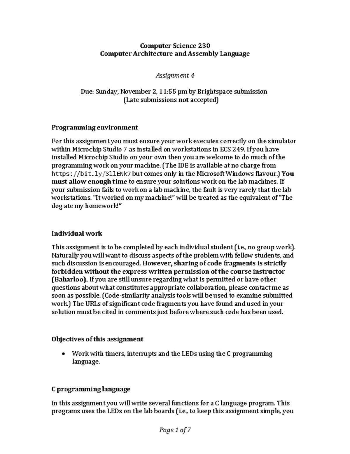 CS 230 Assignment 4: Computer Architecture & Assembly Language - Studocu