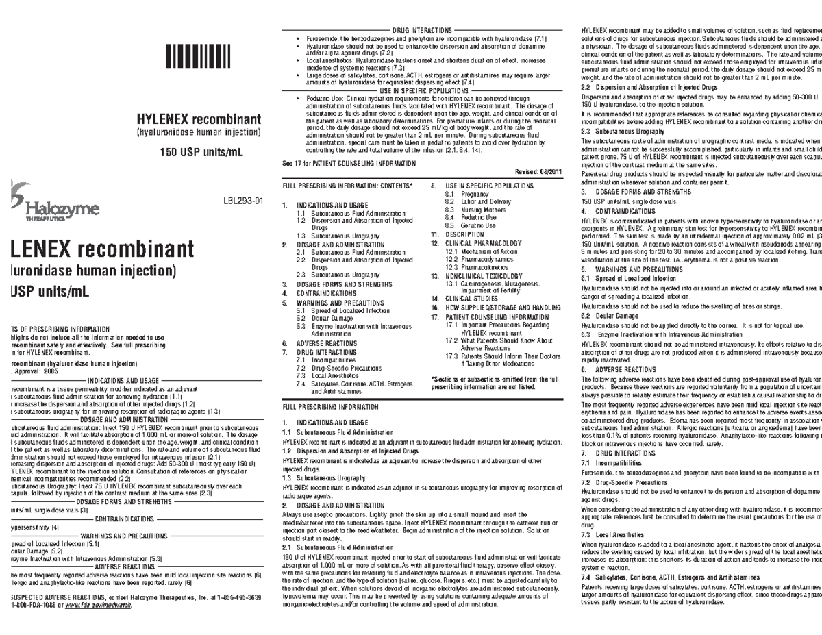 Hylenex (hyaluronidase) Final Exam Study Guide: Indications & Dosage ...