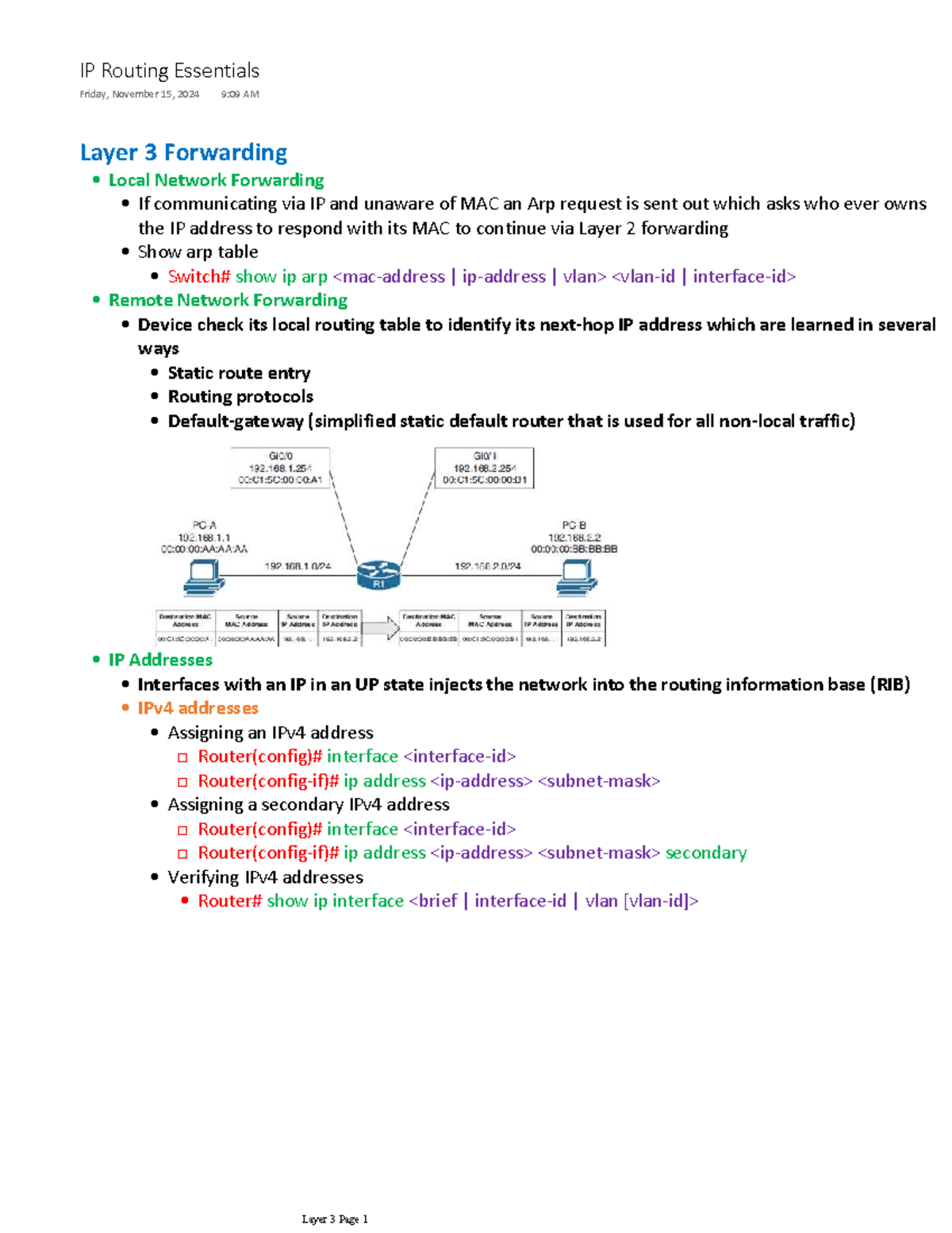 Layer 3 Networking Concepts and Static Routing Techniques - Layer 3 ...