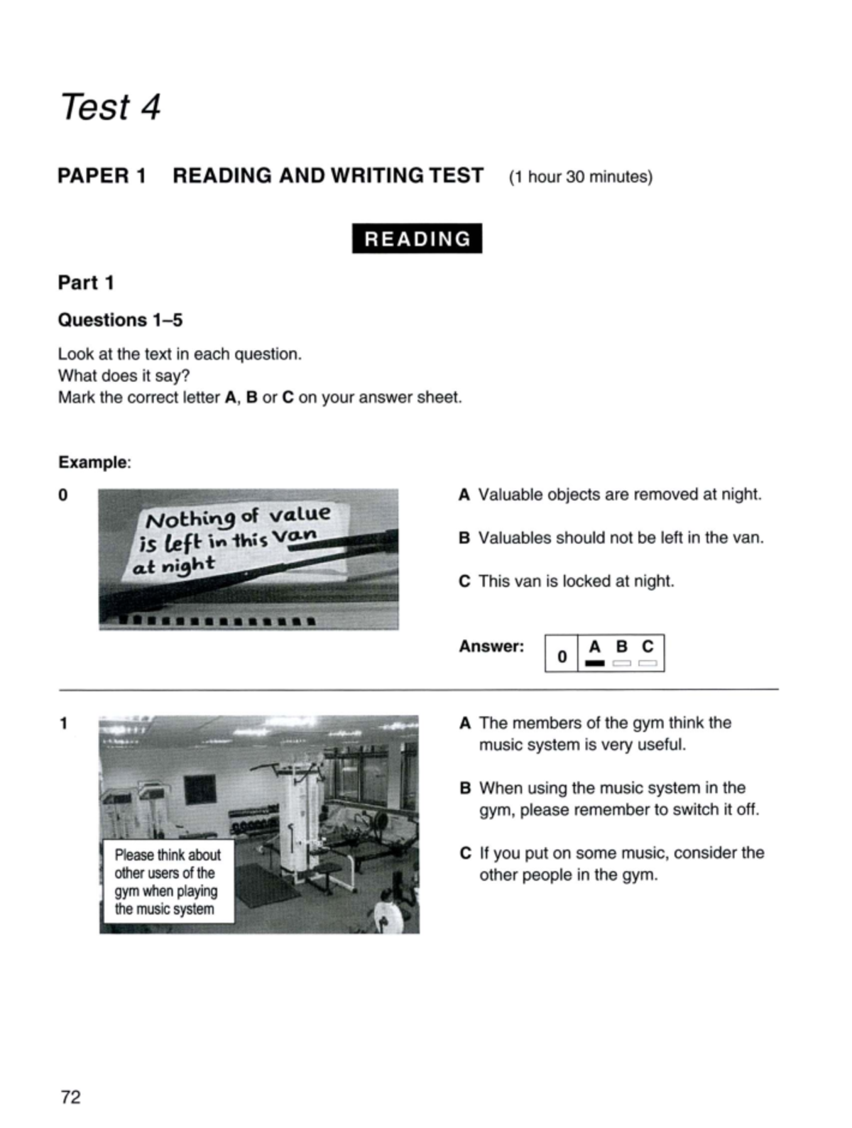 Cambridge Preliminary English Test 6: Reading & Writing Sample Test 4 ...
