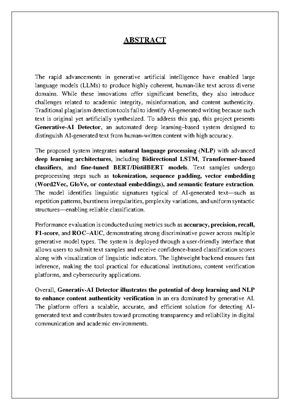 Generativ-AI Detector: Automated Detection of AI-Generated Text - Studocu