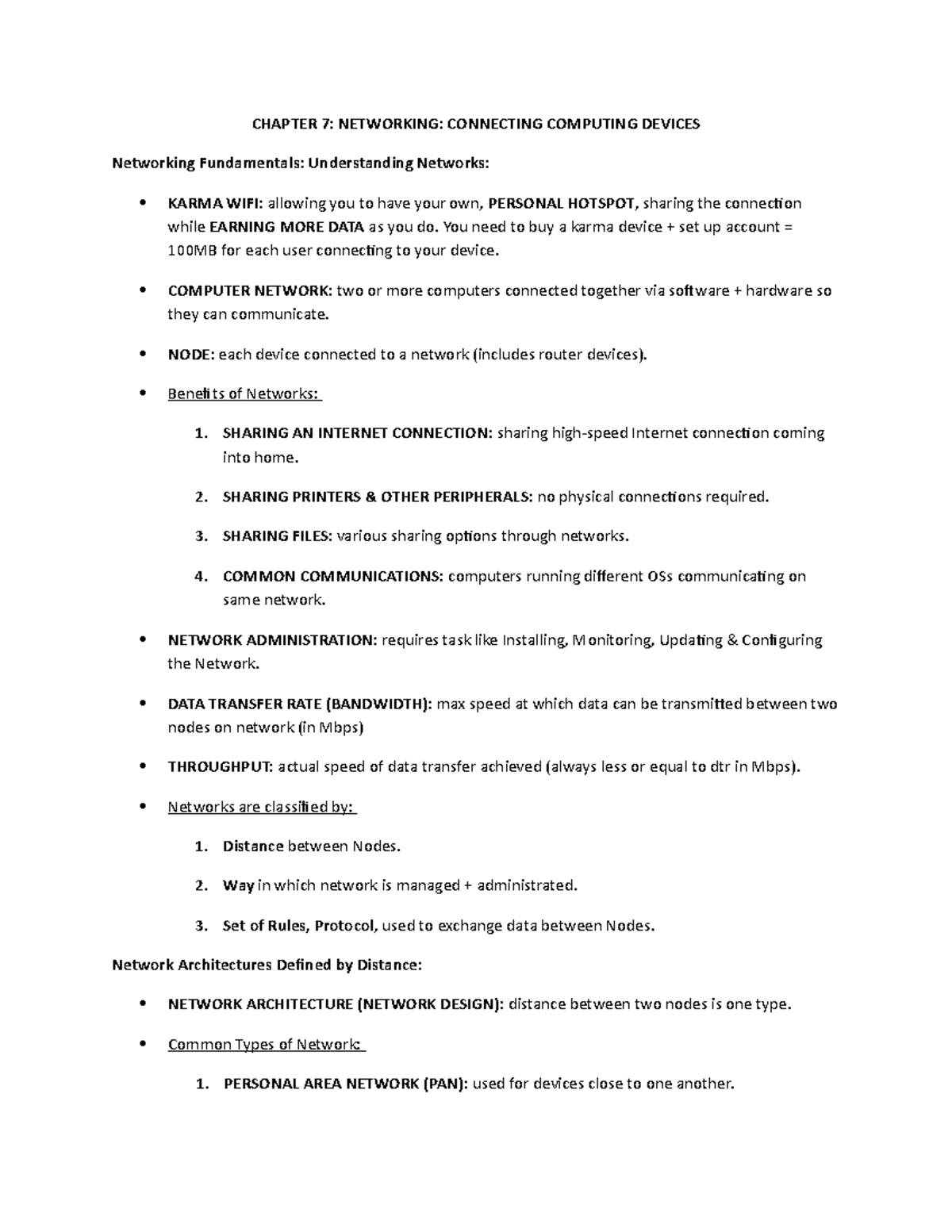 Chapter 7 - CHAPTER 7: NETWORKING: CONNECTING COMPUTING DEVICES ...