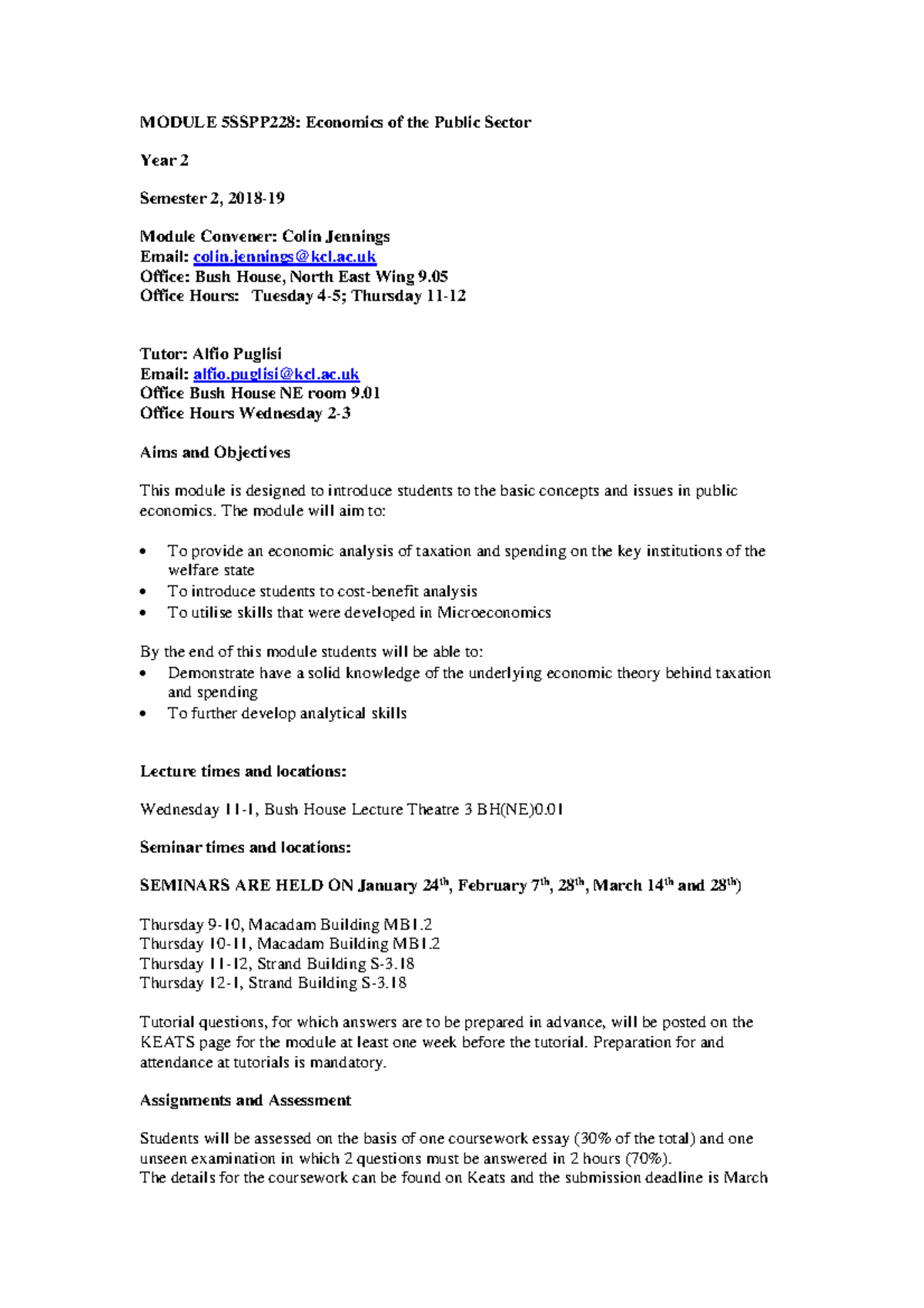 Economics of the Public Sector Course Outline 2018-19 - MODULE 5SSPP228 ...