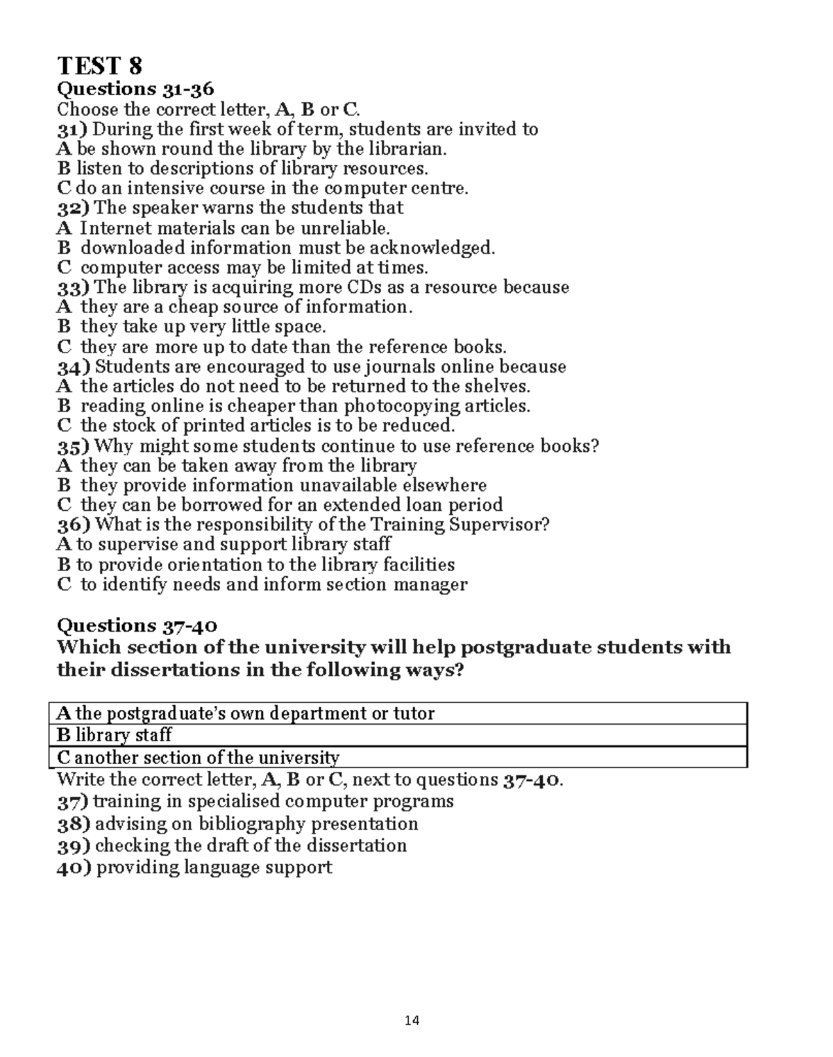 40 IELTS Listening Tests Section 4: Questions & Answers - Studocu