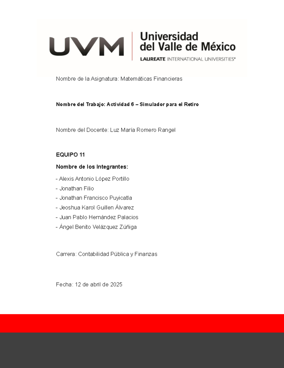 A6: Simulador de Ahorro para el Retiro en Matemáticas Financieras - Studocu