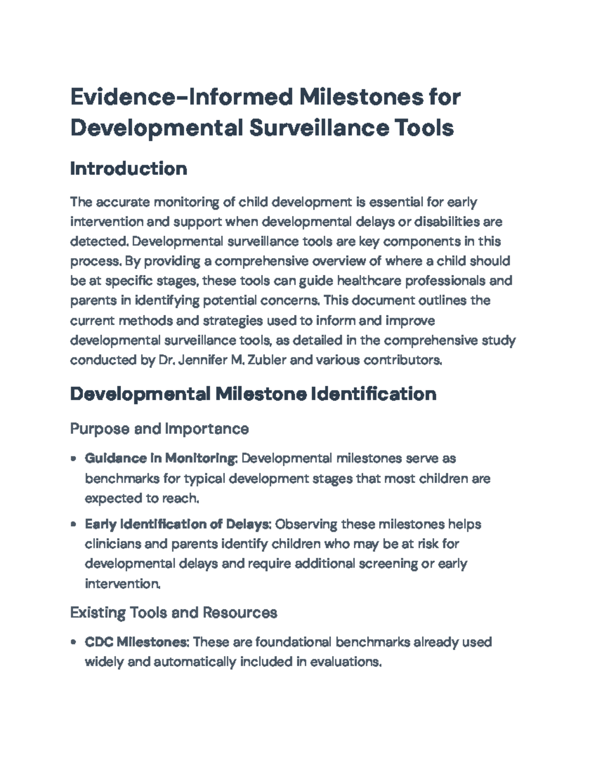 Evidence-Informed Milestones for Child Developmental Surveillance ...