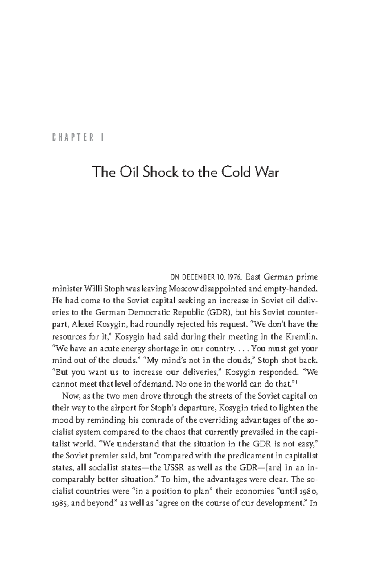 CHAPTER 1: The Oil Shock and Its Impact on the Cold War Dynamics - Studocu