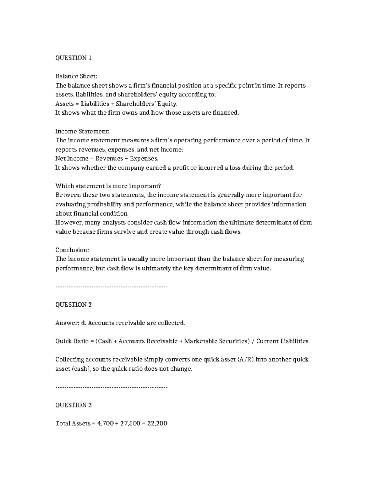Corporate Finance - Luyện Tập: Balance Sheet & Income Statement ...