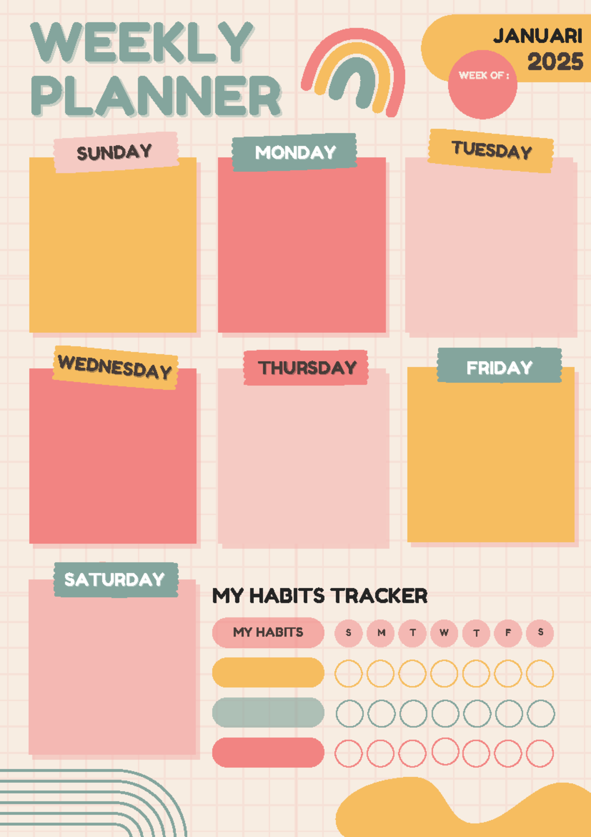 Weekly planner - Look at the title - Design - MY HABITS TRACKER MY ...