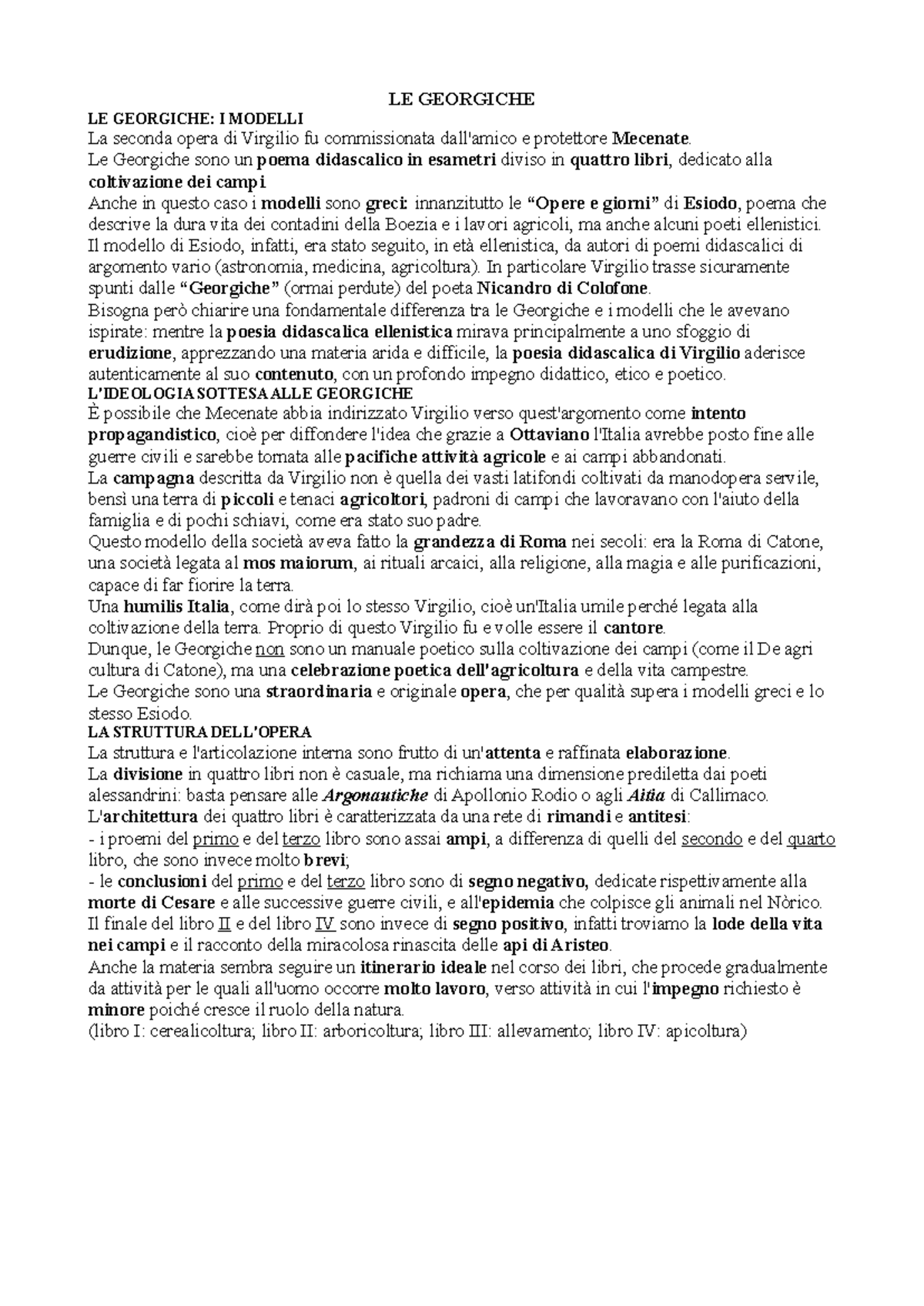 Le Georgiche Viriglio - LE GEORGICHE LE GEORGICHE: I MODELLI La seconda ...