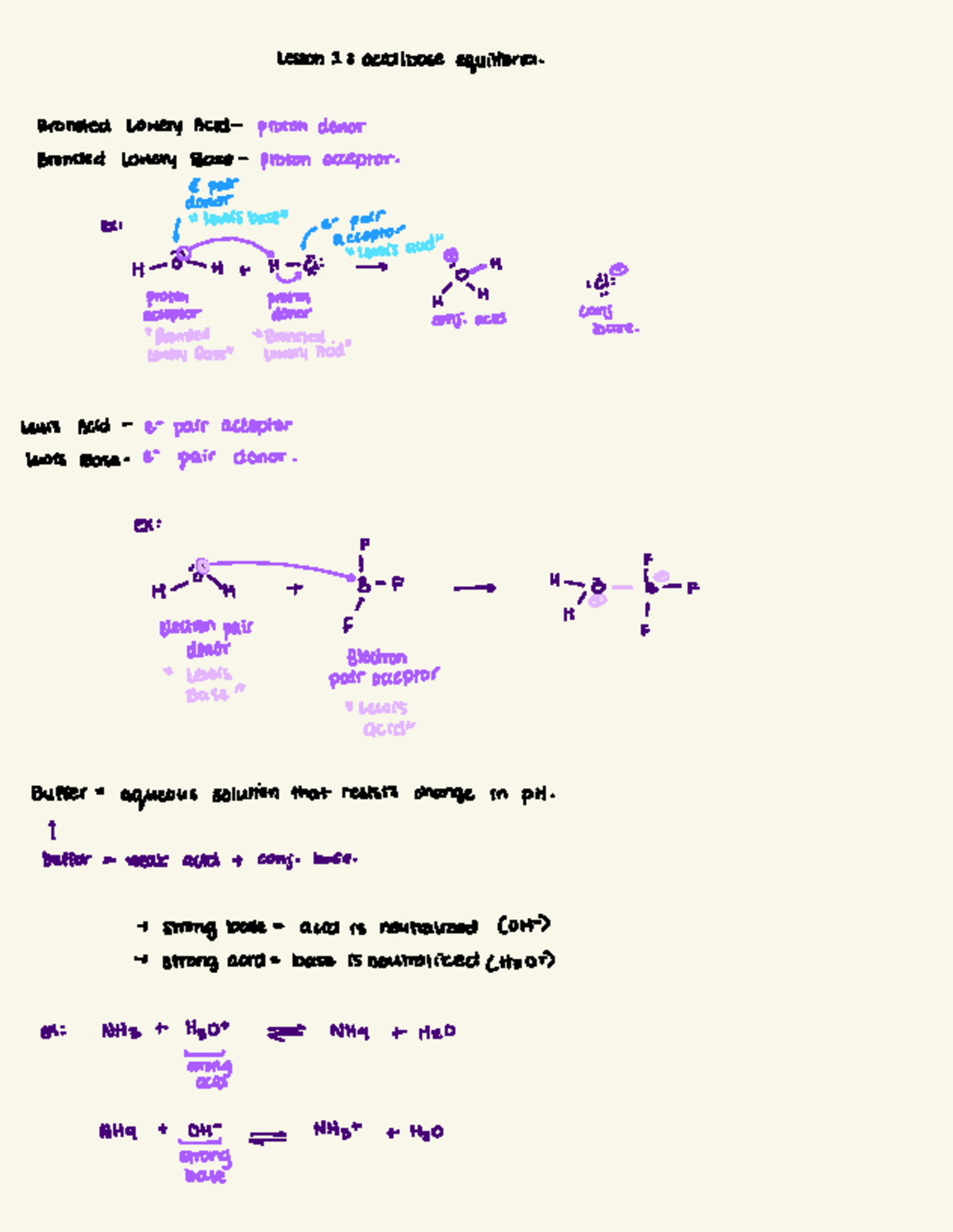 Lesson 1: Acids and Bases - Bronsted-Lowry Theory Notes - Studocu