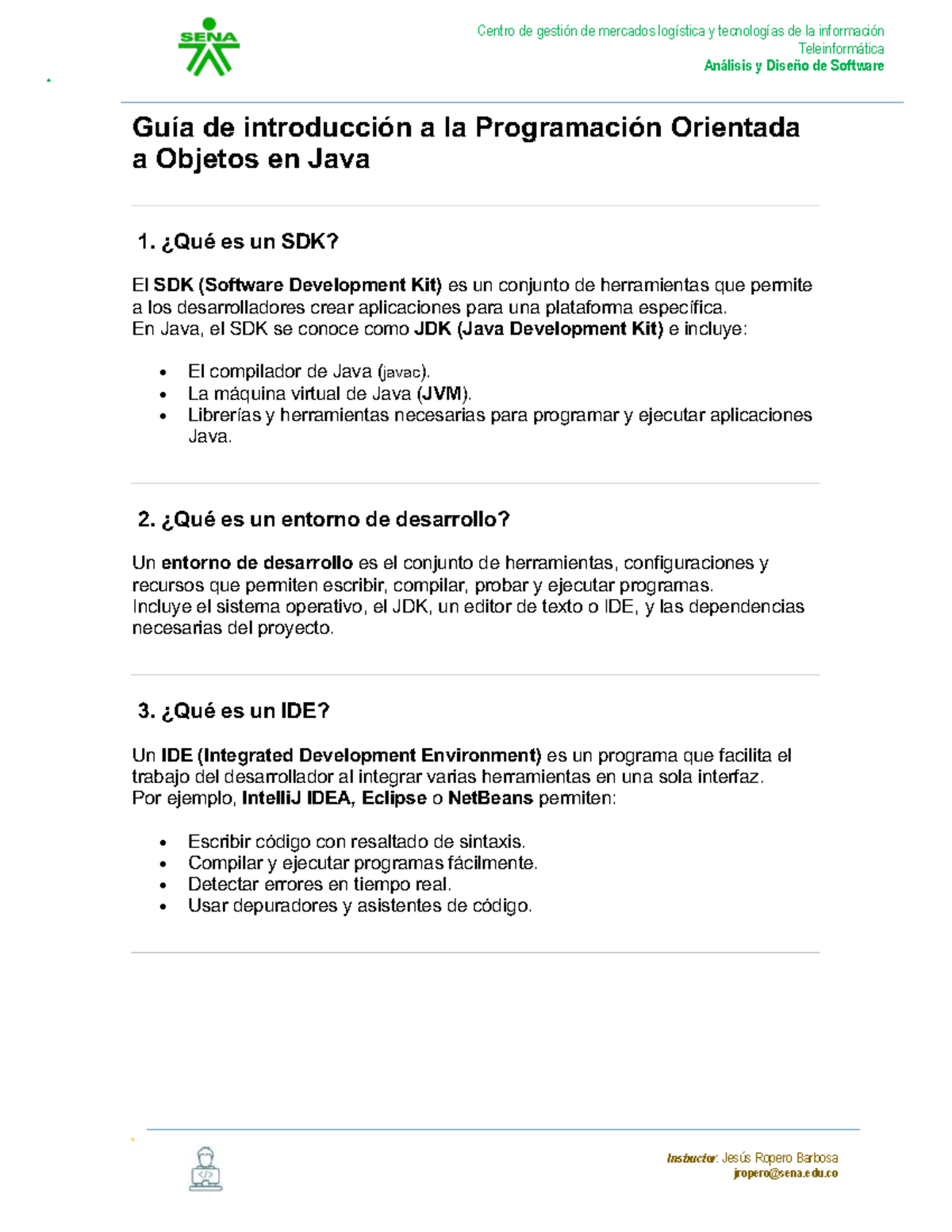 Guía de Introducción a la Programación Orientada a Objetos en Java 1 ...