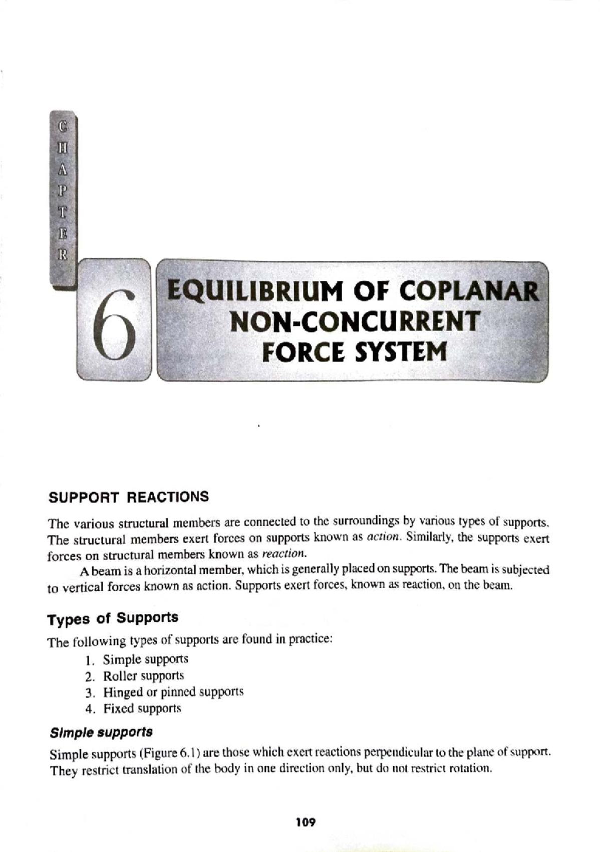 C A P T R Types of Beams, Supports, and Loads in Equilibrium - Studocu
