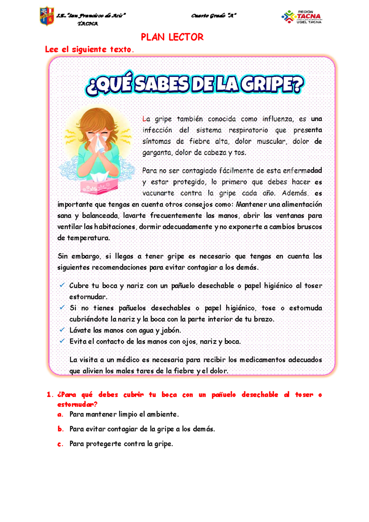 S 13 D1 Plan Lector: Lo que necesitas saber sobre la gripe y su ...