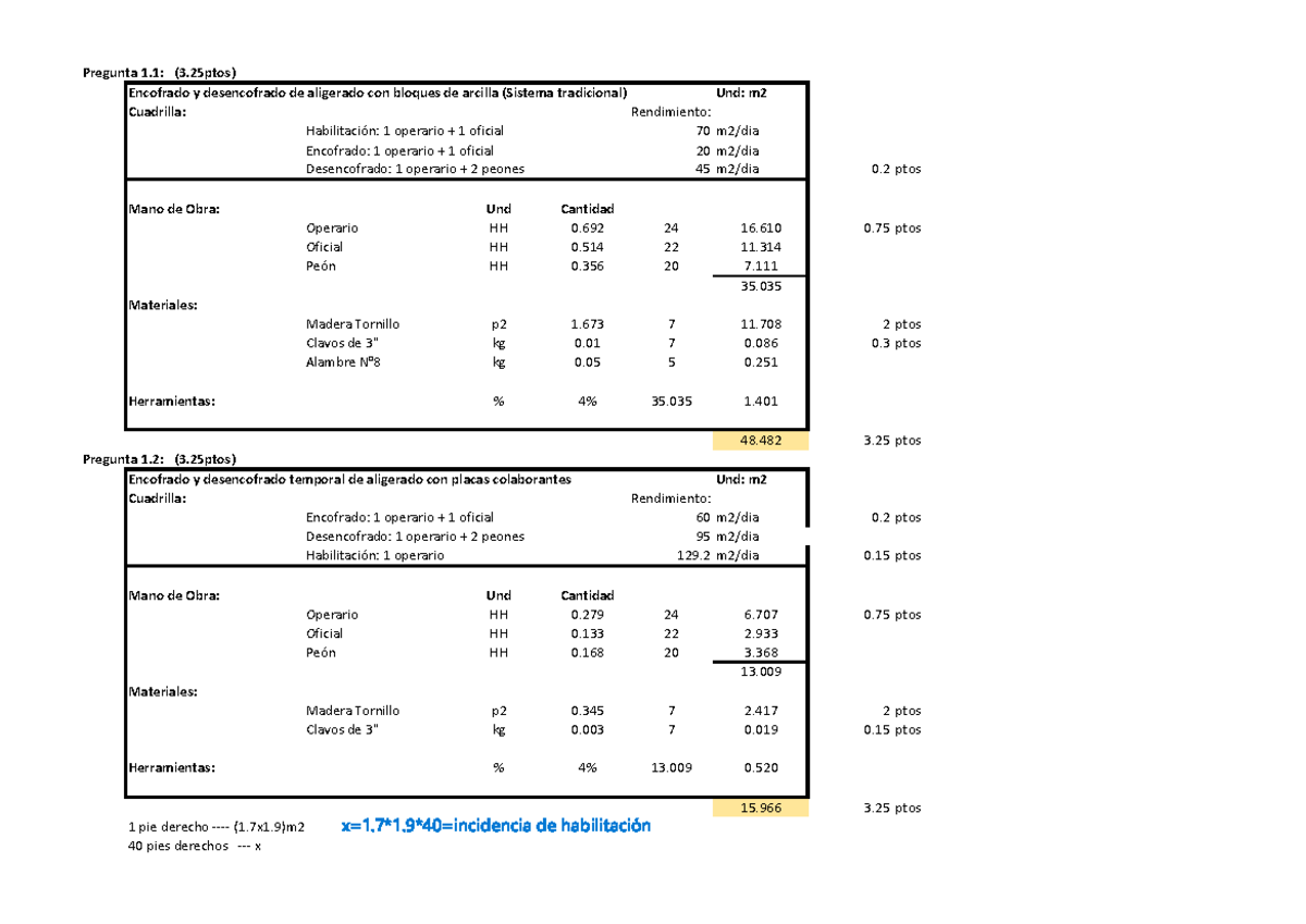 Solución Examen Final INC 2025-II: Encofrado y Desencofrado - Studocu