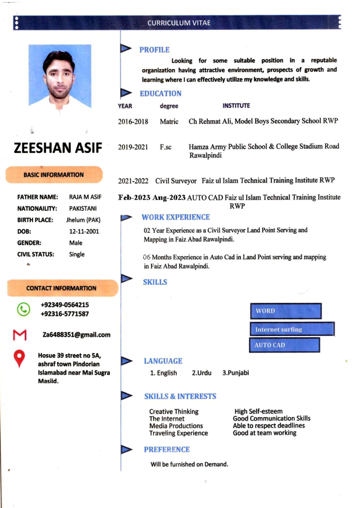 Zeeshan Asif CV - Updated Resume Feb 2023 - Studocu