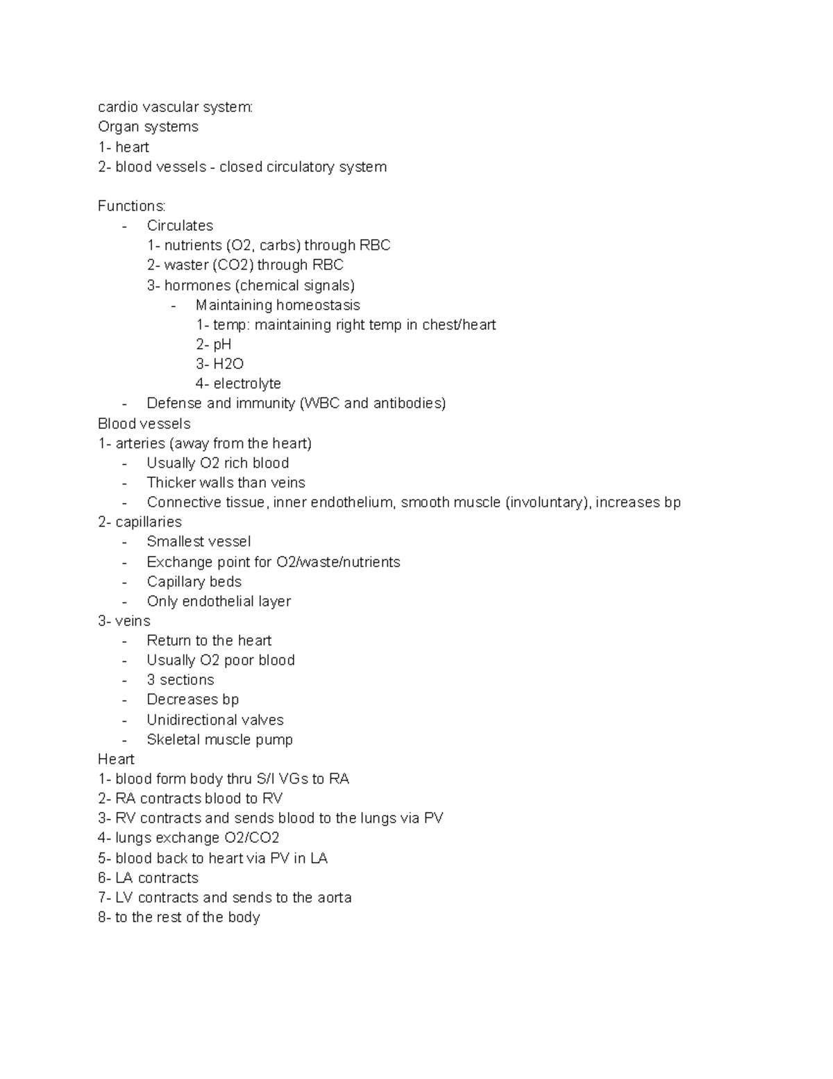 Cardiovascular & Immune Systems Overview - Bio 101 Final Exam Notes ...