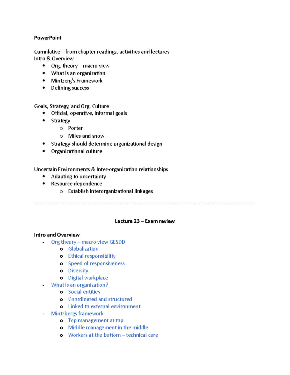 Final Exam Outline - Detailed and comprehensive notes - PowerPoint ...