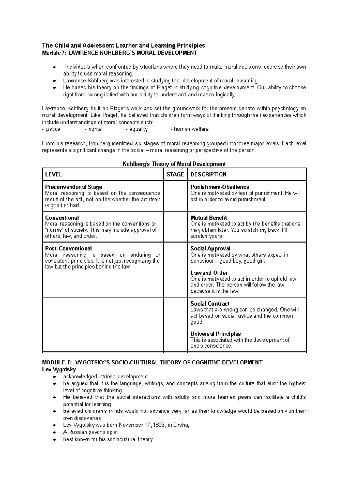 Child and Adolescent Learner: Midterm 1 Study Notes on Development ...