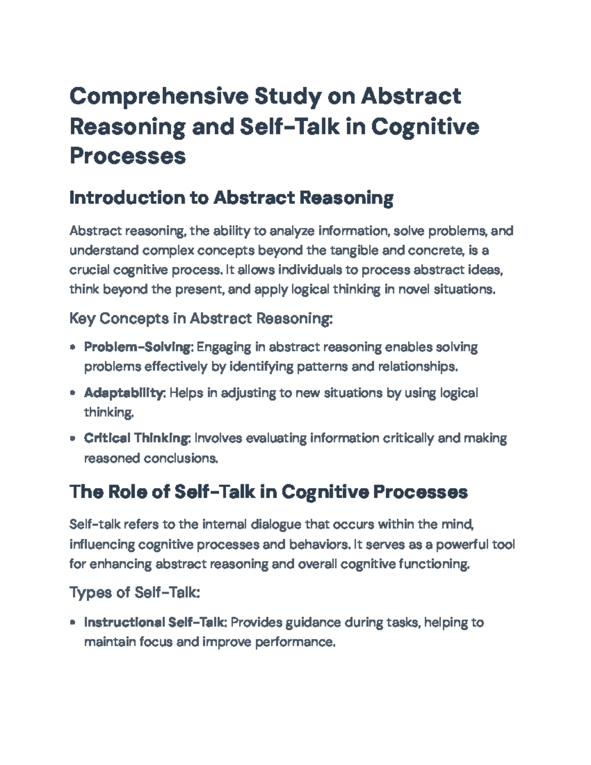 Enhancing Abstract Reasoning through Self-Talk Strategies ...