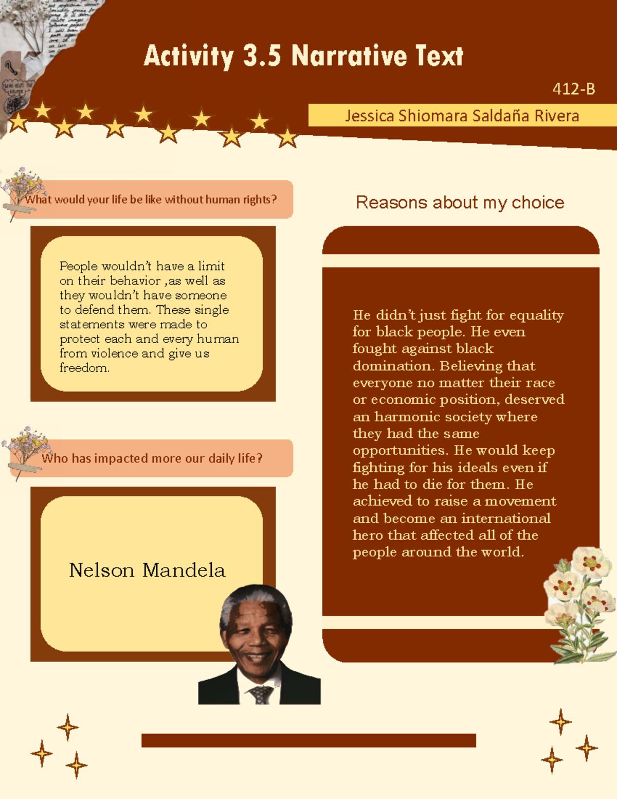 Activity 3.5 Narrative Text: The Impact of Nelson Mandela on Human ...