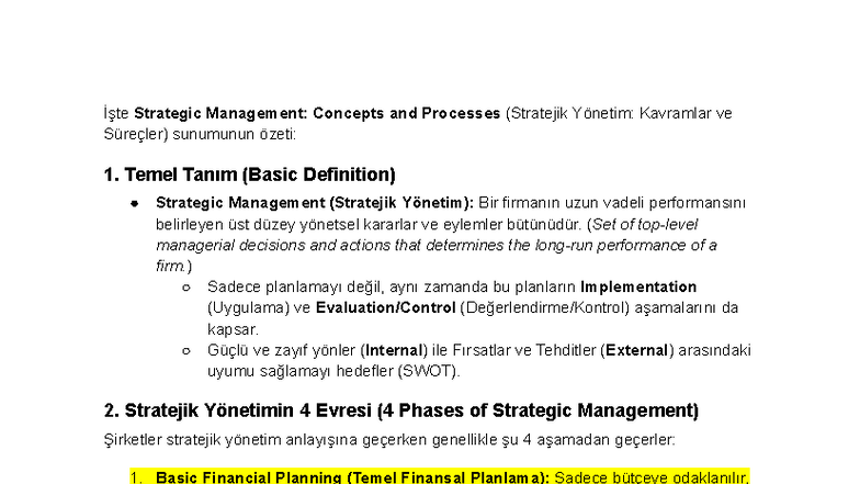 STR 101: Strategic Management Final Exam Notes Summary - Studocu
