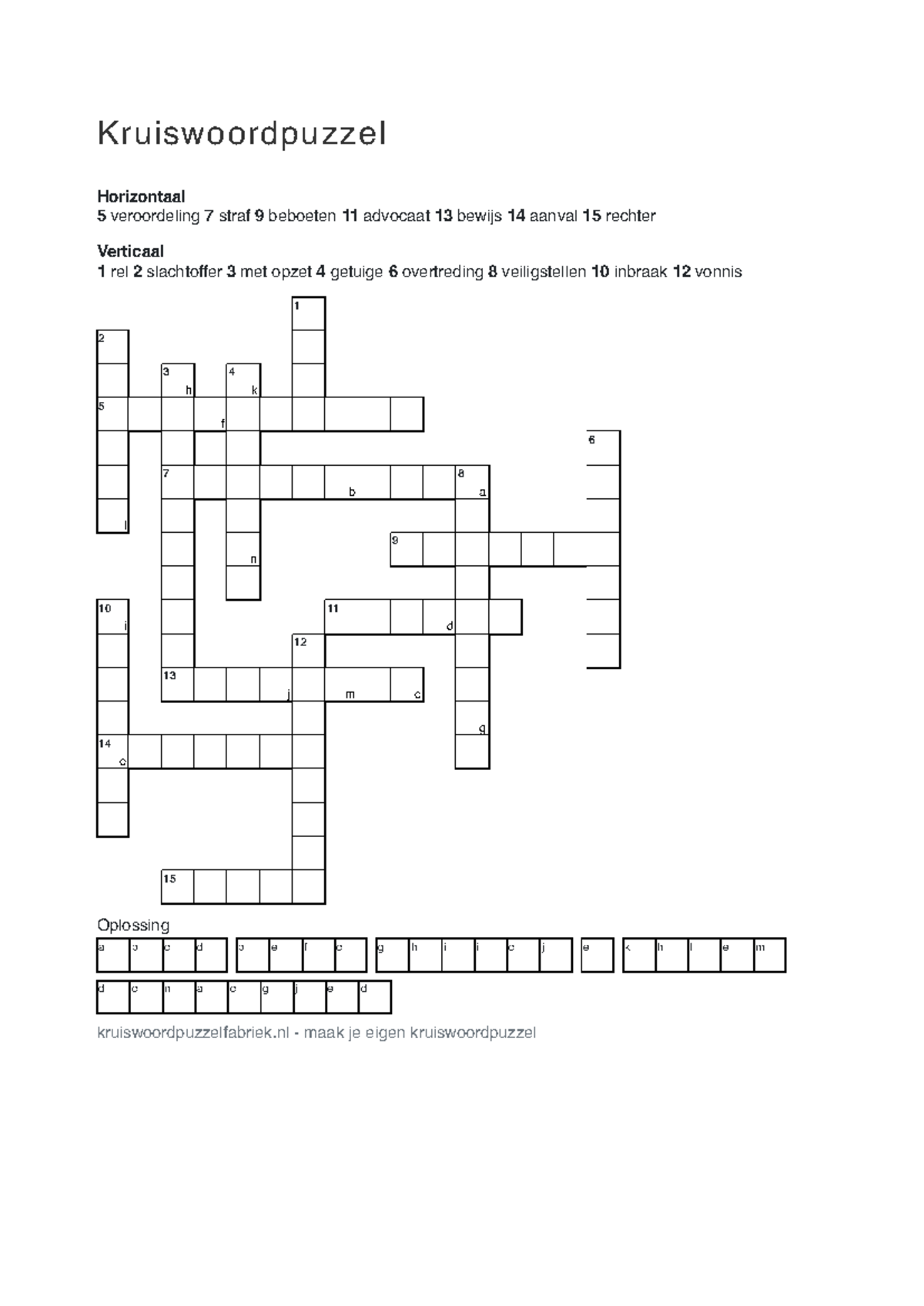 Kruiswoordpuzzel printen - kruiswoordpuzzelfabriek - h k f b a l n i d ...